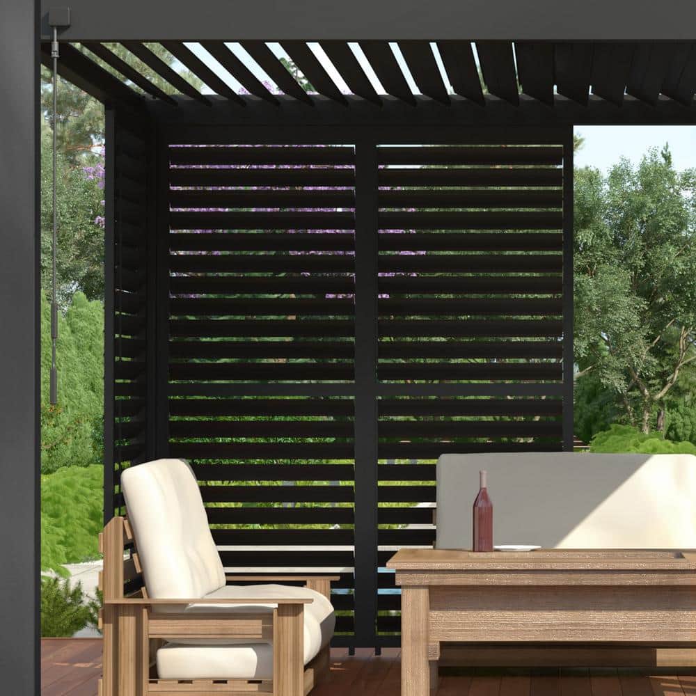 MIRADOR 111 Charcoal Adjustable 3 x 7.8 ft. Aluminum Side Wall ...