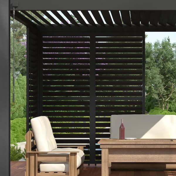MIRADOR 111 Charcoal Adjustable 3 x 7.8 ft. Aluminum Side Wall ...