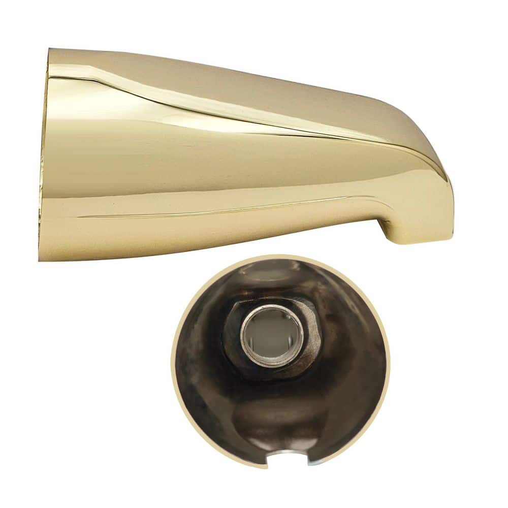 Westbrass 5-1/4 in. Standard Front Connection Tub Spout, Polished Brass ...