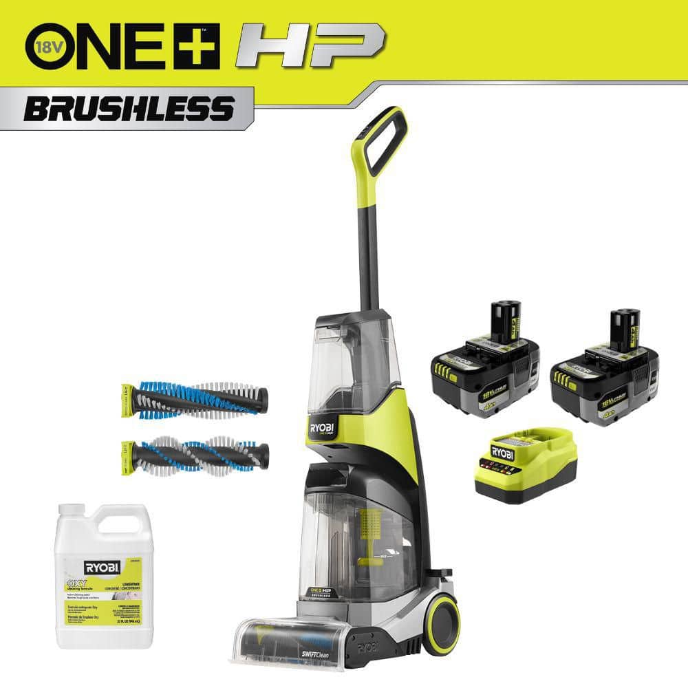 RYOBI ONE+ HP 18V Cordless SWIFTClean Carpet Washer (Kit) w/ 64 oz ...
