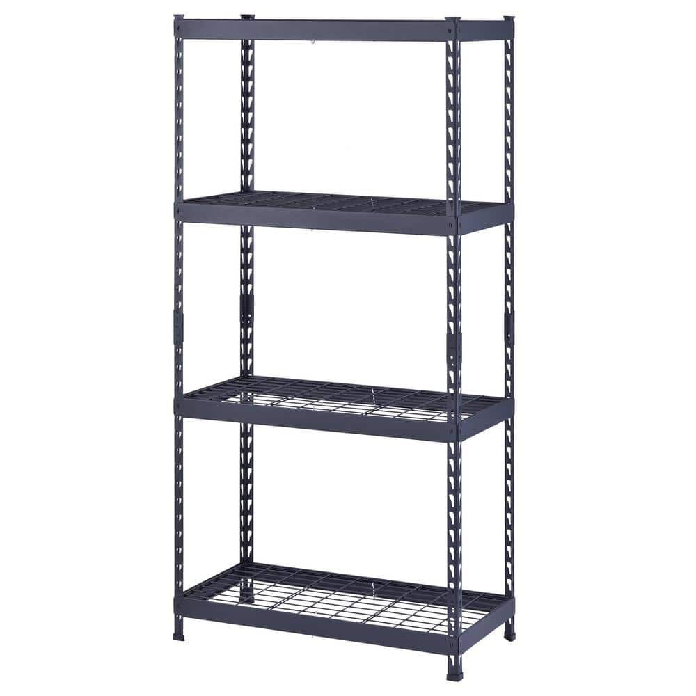 Husky 4-Shelf Metal Heavy-Duty Adjustable Garage Storage Shelving Unit ...