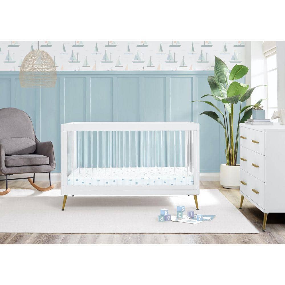 Delta Children Sloane 4-in-1 Acrylic Convertible Crib-Greenguard Gold ...