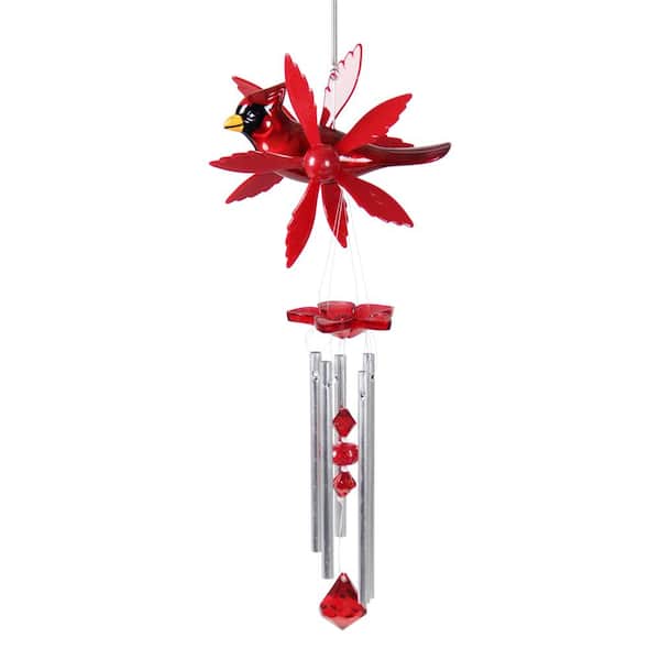 Exhart WindyWing Song Bird Red Cardinal Wind Chimes 40163