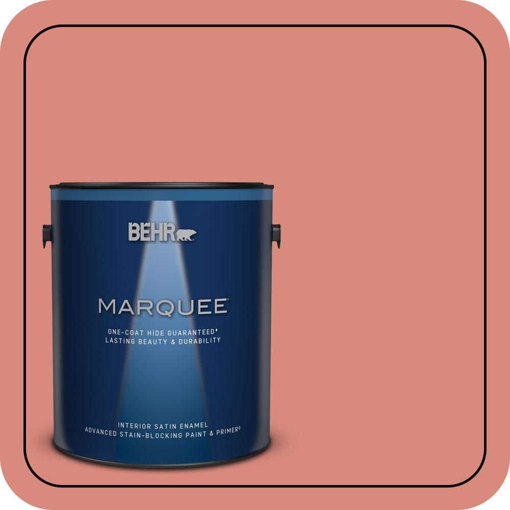 BEHR MARQUEE 1 gal. #M170-5 Indian Sunset Satin Enamel Interior Paint ...