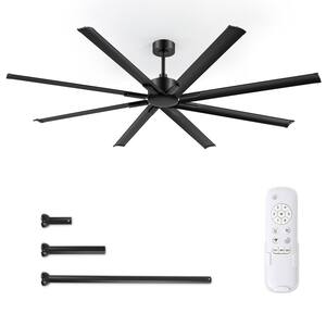 HINNIXY 84 in. Indoor/Outdoor Brushed Nickel Industrial Ceiling Fan ...