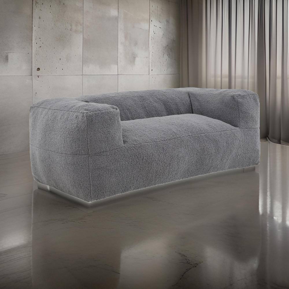 Benjara Bean 71 in. Straight Arm Polyester Rectangle Sofa in Gray ...