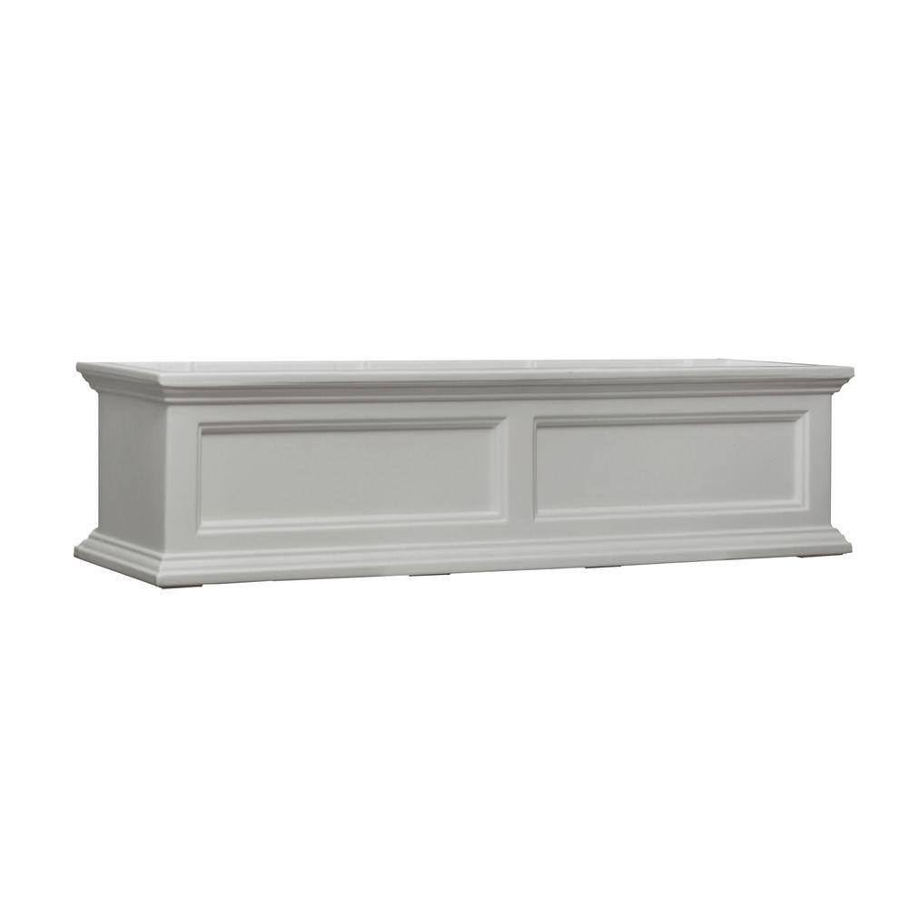 Mayne 48 in. x 11 in. White Plastic Window Box 5823W - The Home Depot