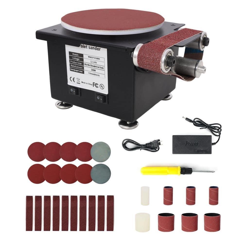 maocao hoom 2 in 1 Mini Belt Disc Sander, Bench Grinder Small Spindle ...