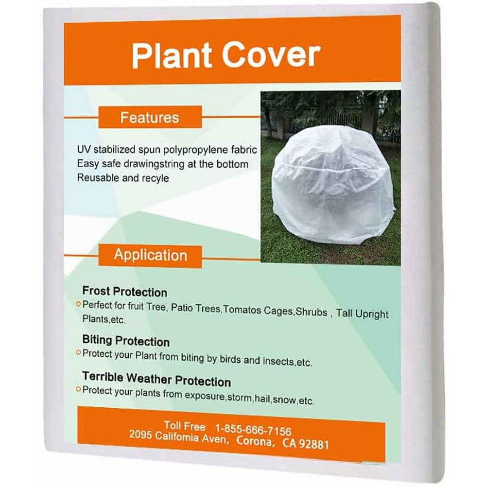 Agfabric 39 in. H x 39 in. Dia Round Shrub Jacket Plant Cover 0.95 oz ...