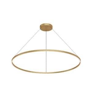 KUZCO Talis 90 in. 1 Light 118-Watt Brushed Gold Integrated LED Pendant Light MP89590-BG - The ...