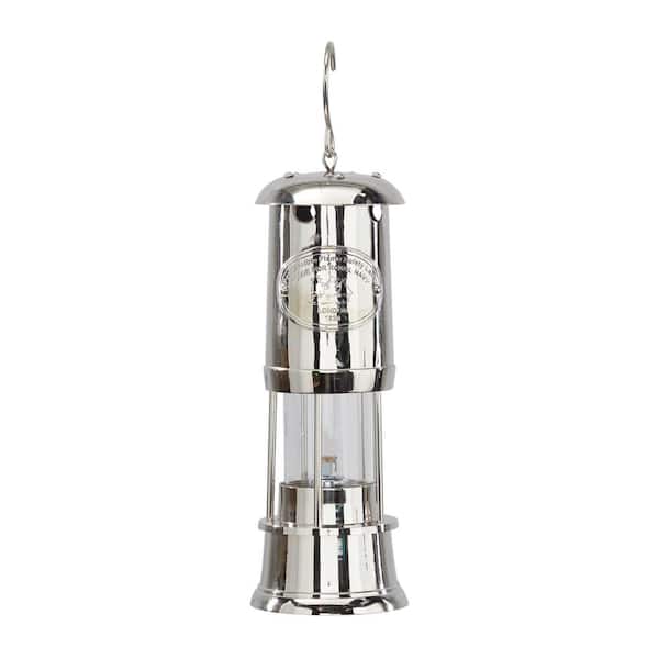 Litton Lane 11 in. H Silver Brass Decorative Candle Lantern with Handle ...