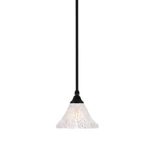 Sparta 100-Watt 1-Light Matte Black Shaded Pendant Light Mini Pendant ...