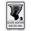 Brady 10 in. x 7 in. Glow-in-the-Dark Plastic Severe Weather Shelter ...