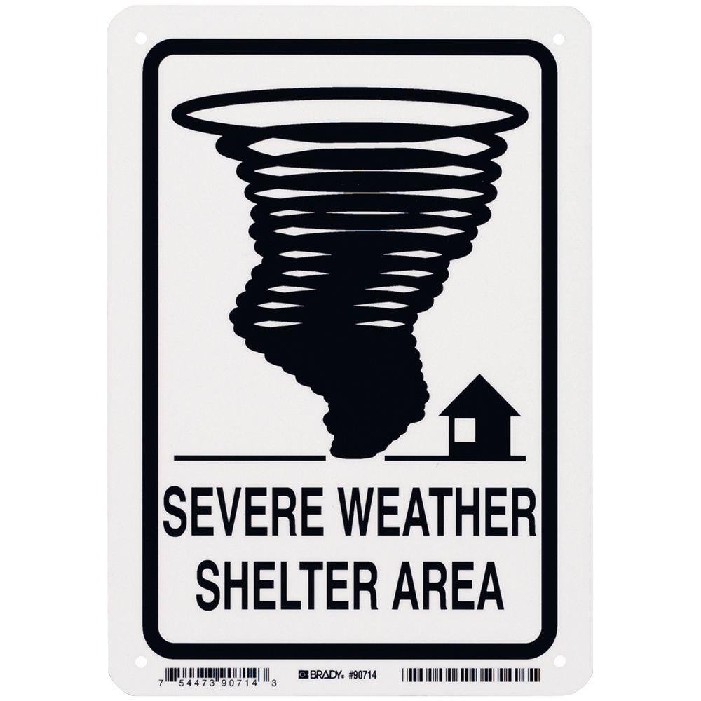Brady 10 in. x 7 in. Glow-in-the-Dark Plastic Severe Weather Shelter ...