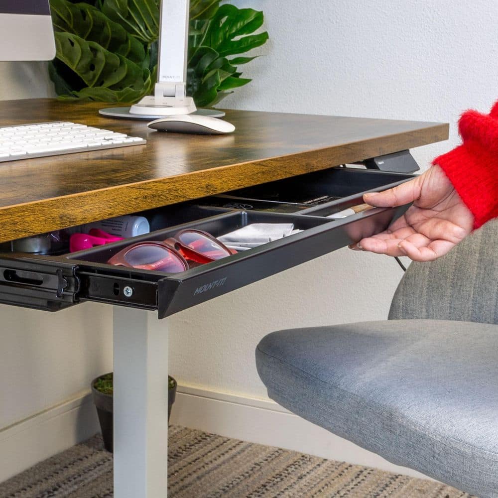 mount-it! Black Under Desk Drawer with 4 Compartments MI-7298BLK - The ...