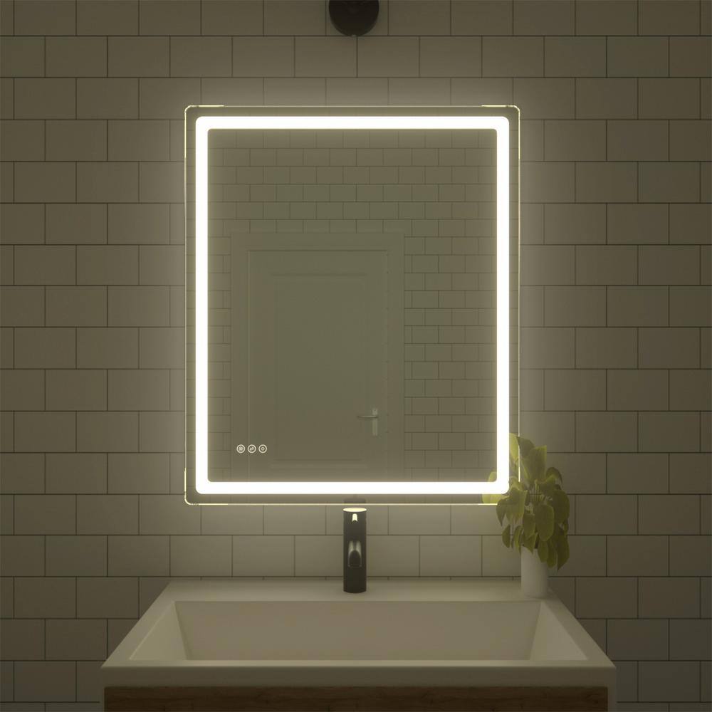 TaiMei 30 in. W x 36 in. H Round Corner Rectangular Frameless Wall ...