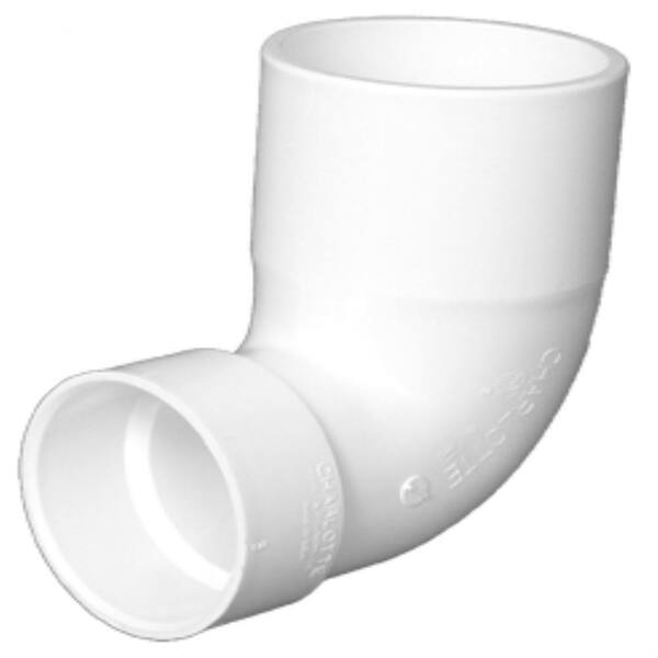 Charlotte Pipe 3 in. x 4 in. PVC DWV 90-Degree Closet Bend H x S Elbow ...