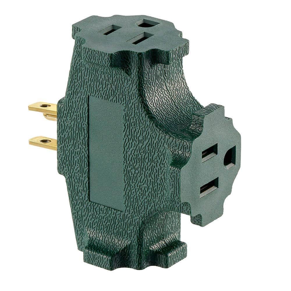 Leviton 3-Outlet Green Grounding Tap 694-GR 010-00694-0GR - The Home Depot
