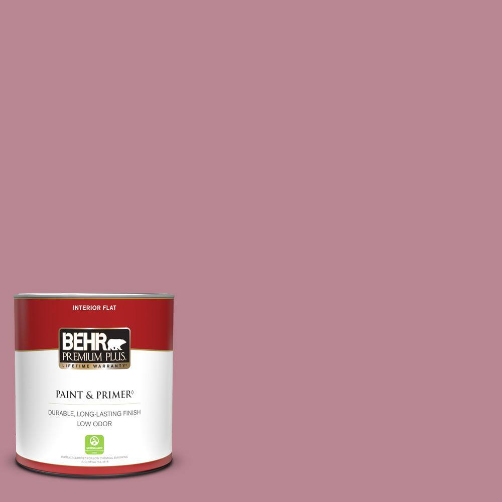 BEHR PREMIUM PLUS 1 qt. #BIC-19 Berry Blush Flat Low Odor Interior ...