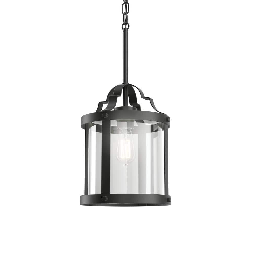 KICHLER Farona 1-Light Black Pendant Display Shaded 82358D - The Home Depot