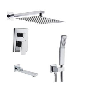 Magic Home 1-Spray Square Hand Shower and Showerhead from Wall Combo ...