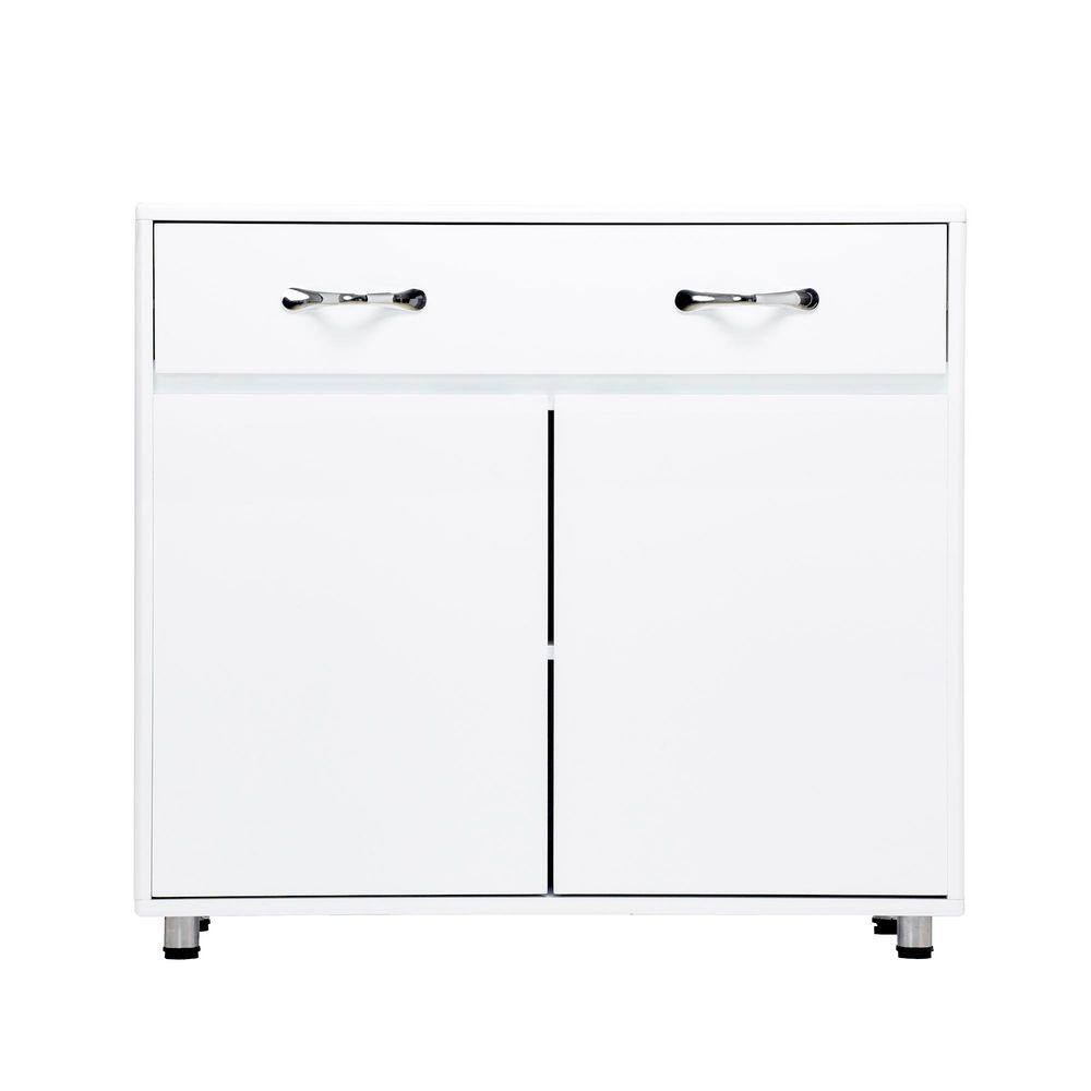 Otryad 2-door Side Table-White QSKB-WY046 - The Home Depot