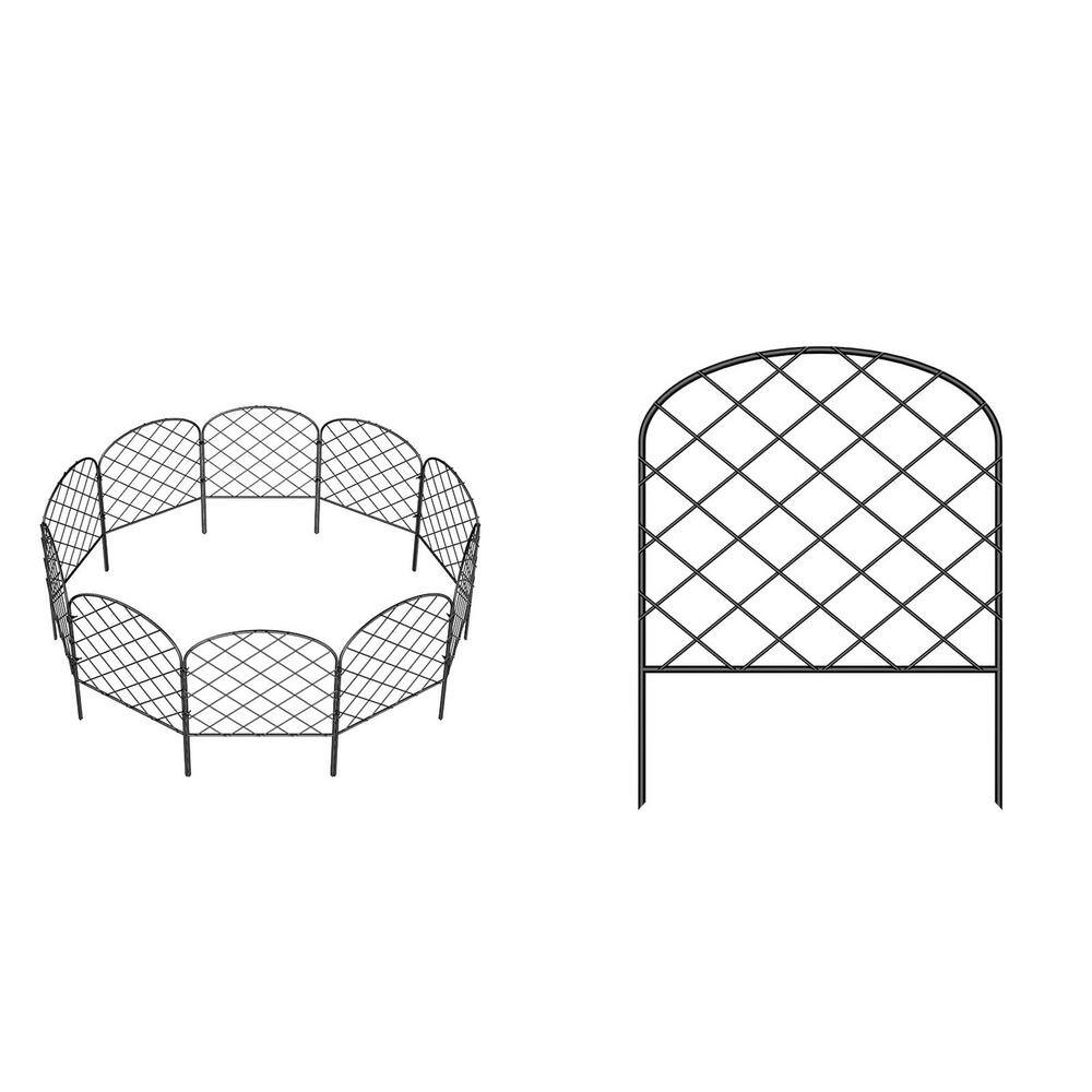 Reviews for Oumilen 17 in. x 12.6 in. No-Dig Fence Border, Rust ...