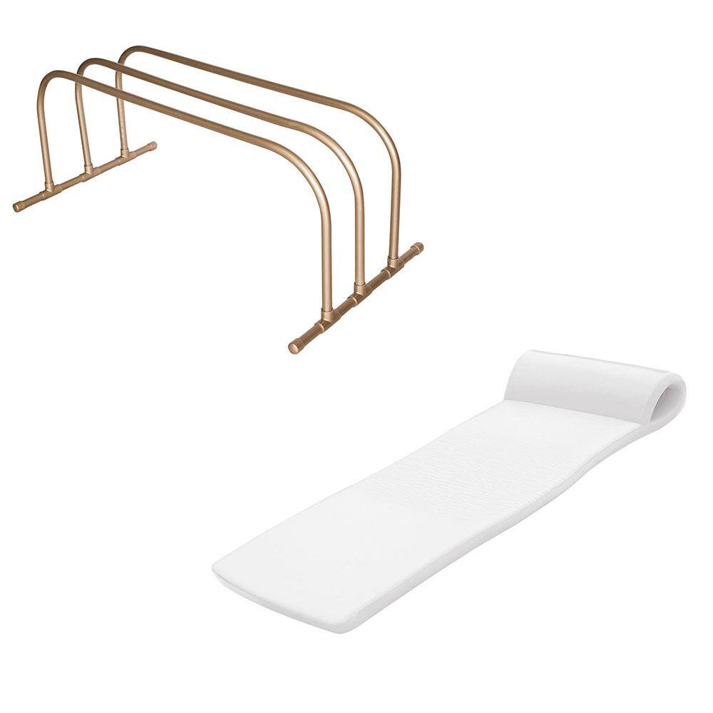 Super Soft PVC Pool Storage Drying Rack with 70 in. Raft Lounger Float ...