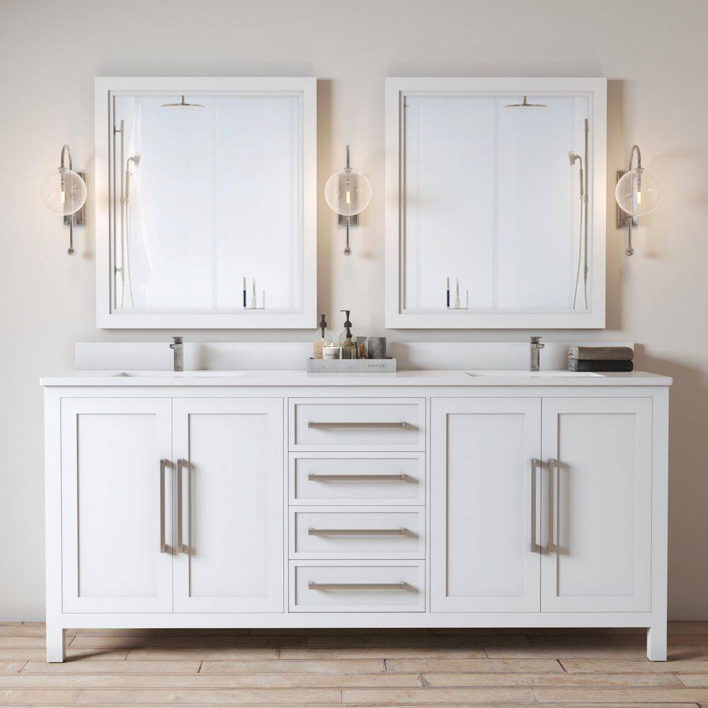 Urban Woodcraft Acadian 72 in. W x 22 in. D x 36 in. H White Double ...