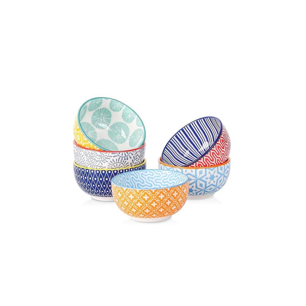 Wudkey 4 fl. oz. Multi-Colored Ceramic Dipping Bowls, Set of 6, Mini ...