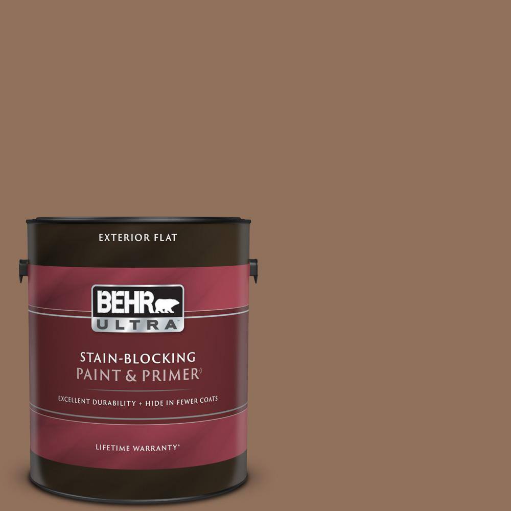 BEHR ULTRA 1 gal. #N240-6 Wild Mustang Flat Exterior Paint & Primer ...