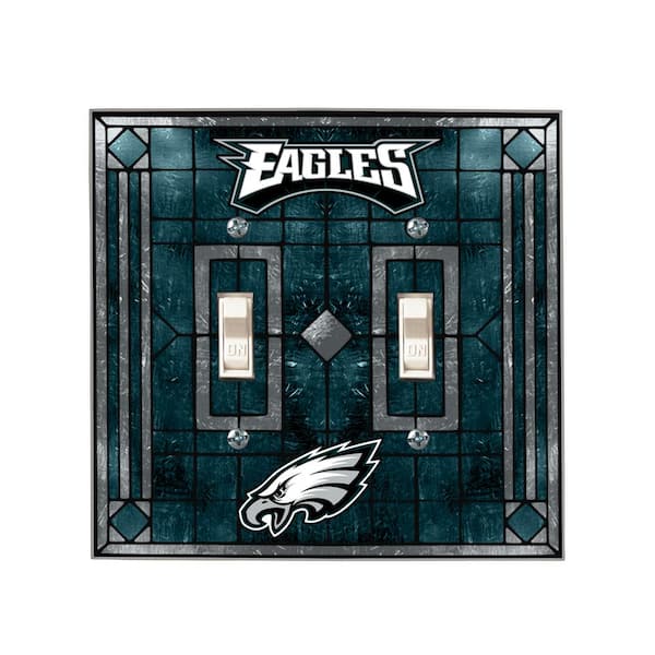 The Memory Company NFL Eagles 2-Gang 2 Duplex Dbl Lightswitch Cover NFL ...