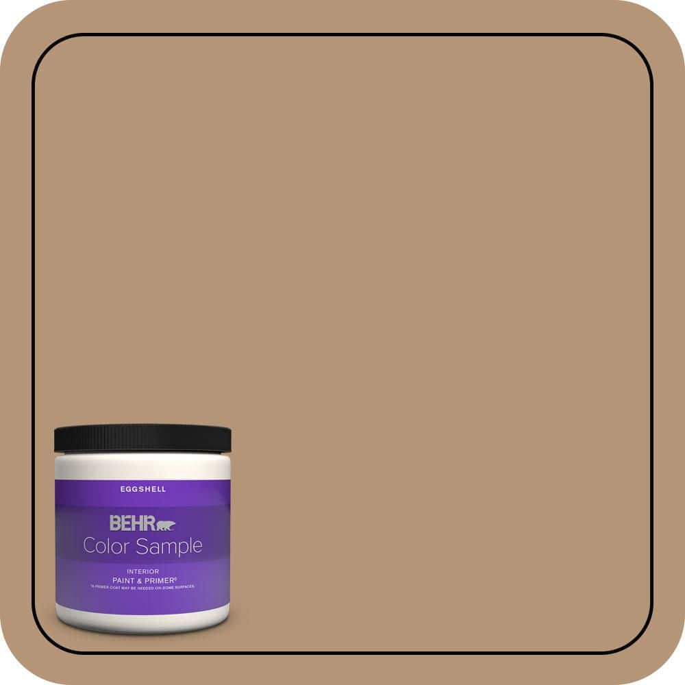BEHR PREMIUM PLUS 8 oz. #280F-4 Burnt Almond Eggshell Enamel Interior ...
