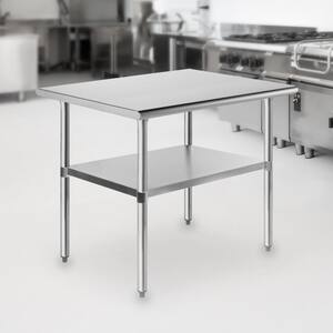 GRIDMANN 36 x 24 in. Stainless Steel Kitchen Utility Table with Bottom ...