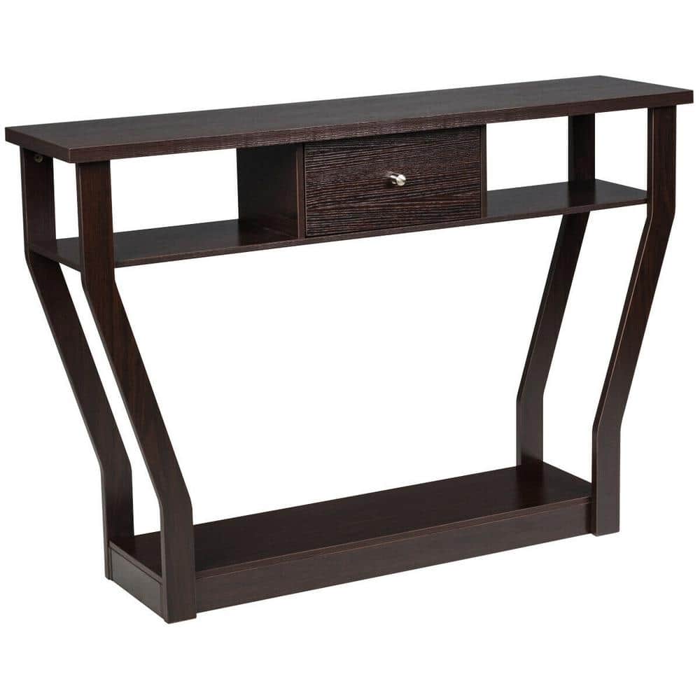 Costway Modern 47 in. Brown Standard Specialty Wood Console Table with ...