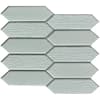 EMSER TILE Picket Silver Glossy 9.53 in. x 10.94 in. x 0.8mm Glass Mesh ...