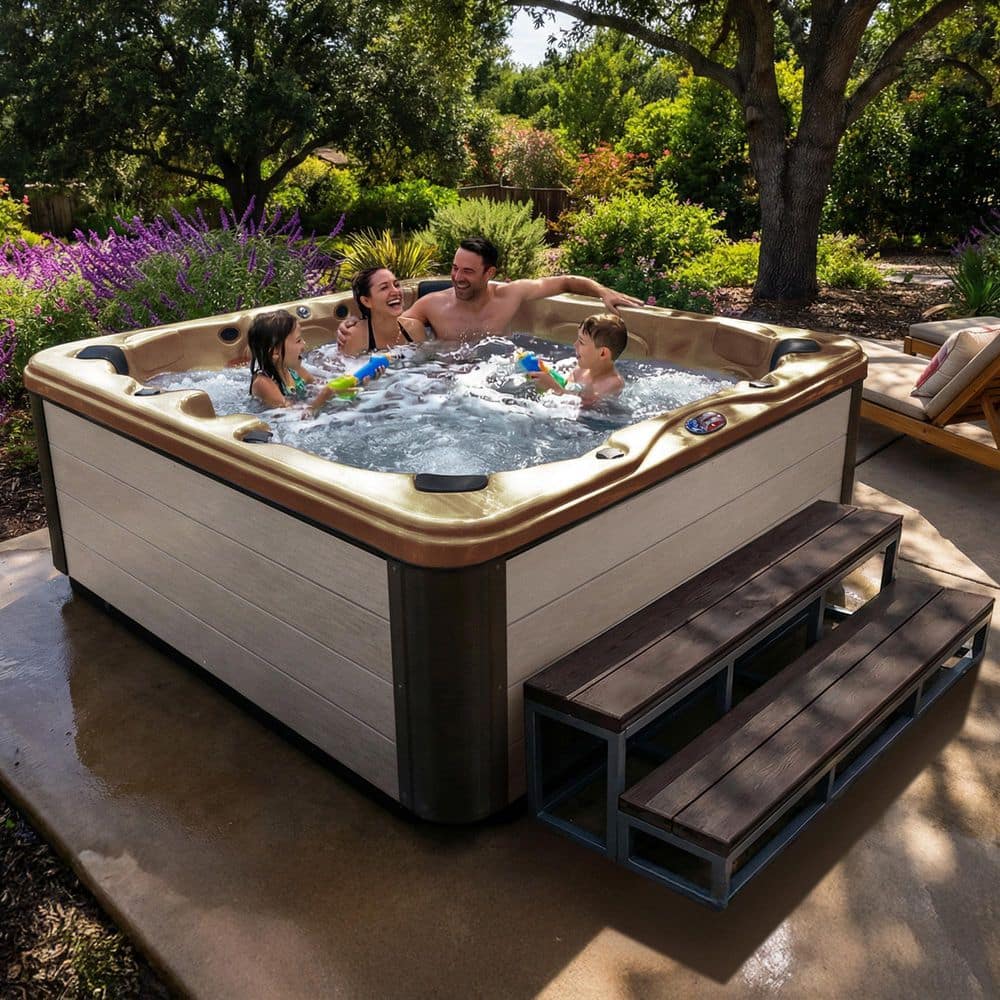 American Spas 6-Person 100-Jet 240-Volt Premium Acrylic Lounger Spa ...