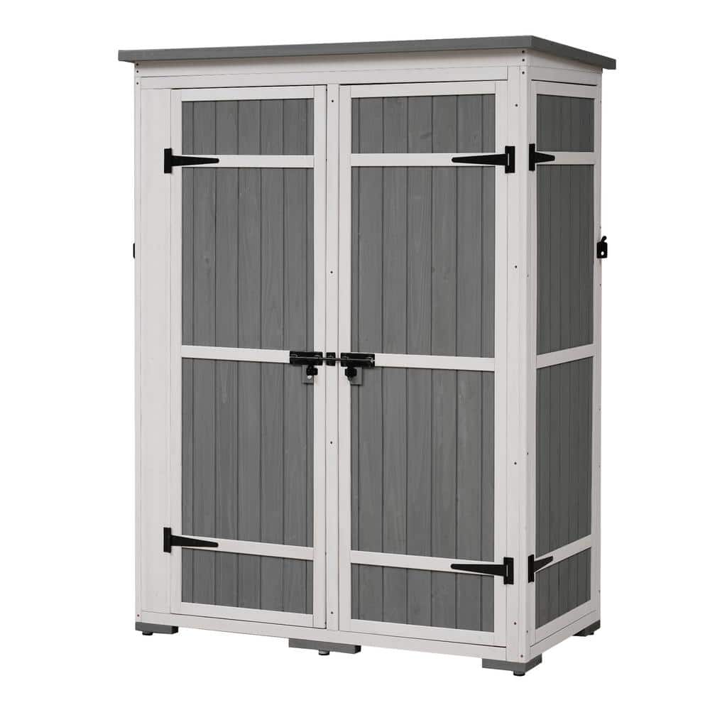 Tatayosi 4.0ft. W x 2.1ft. D Wooden Storage Shed and Cabinet with ...