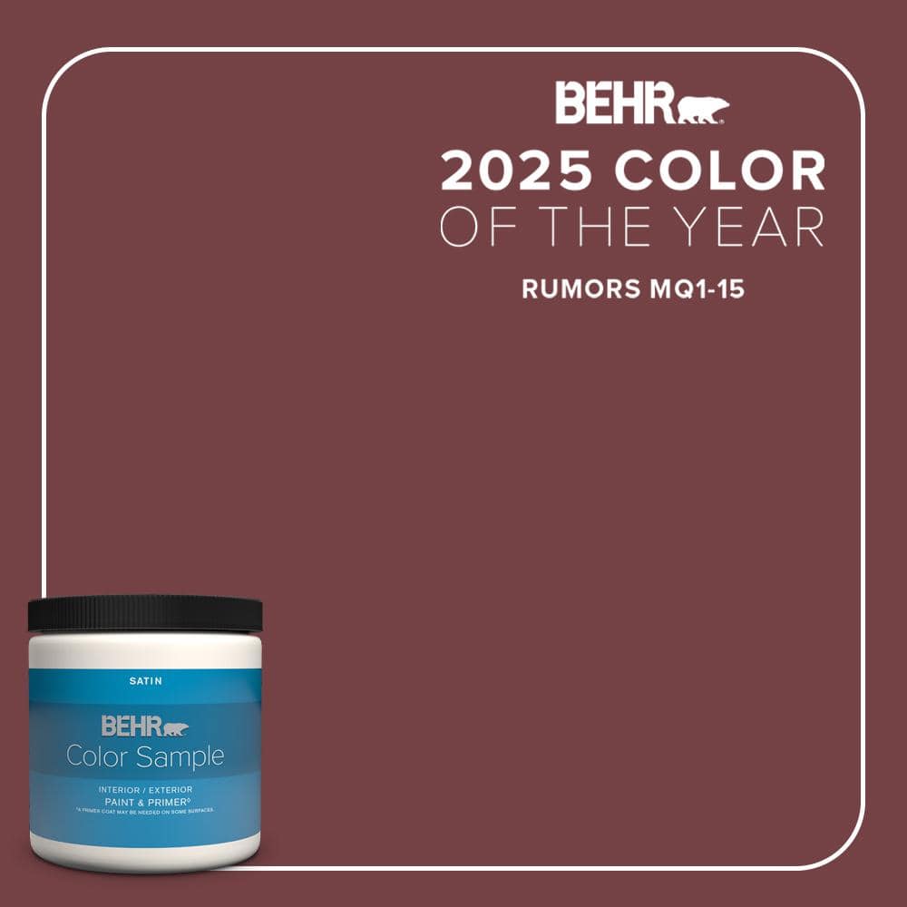 BEHR PREMIUM PLUS 8 oz. #MQ1-15 Rumors Satin Enamel Interior/Exterior ...