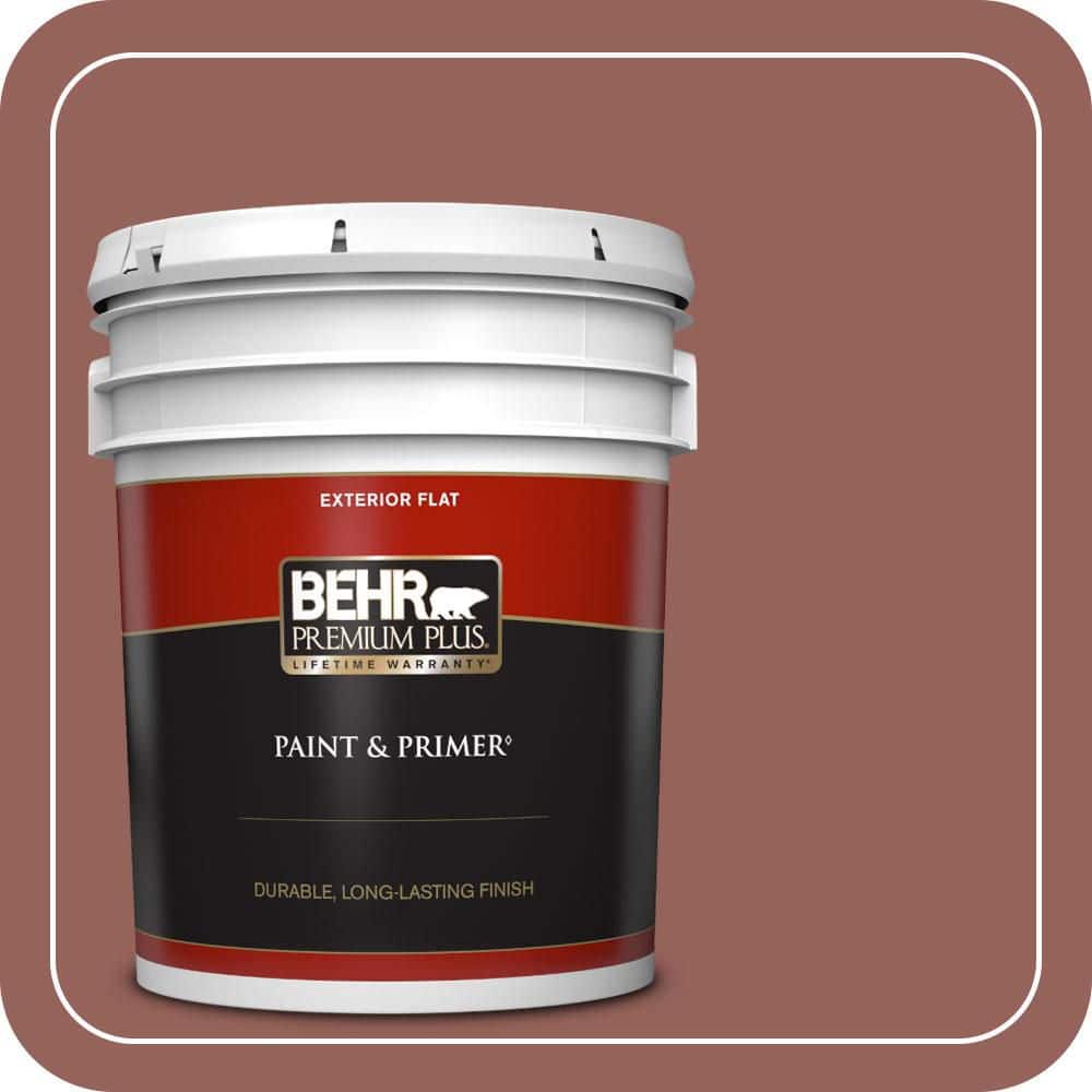 BEHR PREMIUM PLUS 5 gal. #ICC-73 Brick Hearth Flat Exterior Paint ...