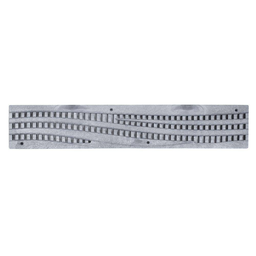 NDS Spee-D Channel 24 in. Plastic Decorative Wave Grate in Gray 253GY ...