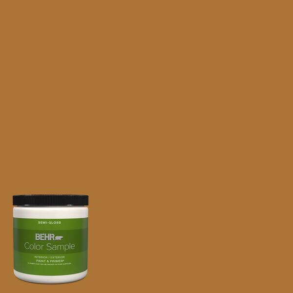 BEHR PREMIUM PLUS 8 oz. #S-H-320 Enchanting Ginger Semi-Gloss Interior ...
