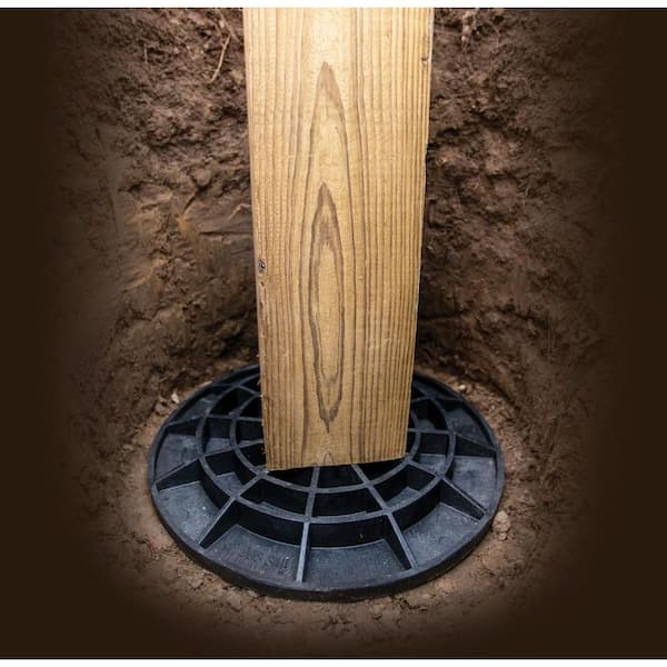 FootingPad 20 in.x 20 in. x 2.5 in. 9 lbs. Round Composite Block Post ...