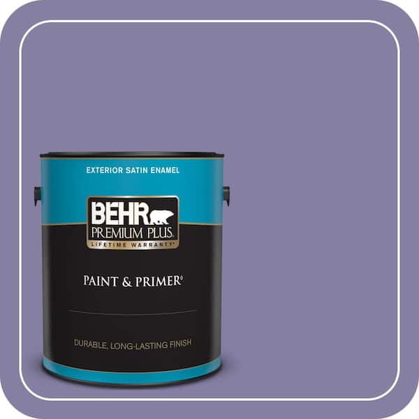 BEHR PREMIUM PLUS 1 gal. #640D-6 Chinese Violet Satin Enamel Exterior ...