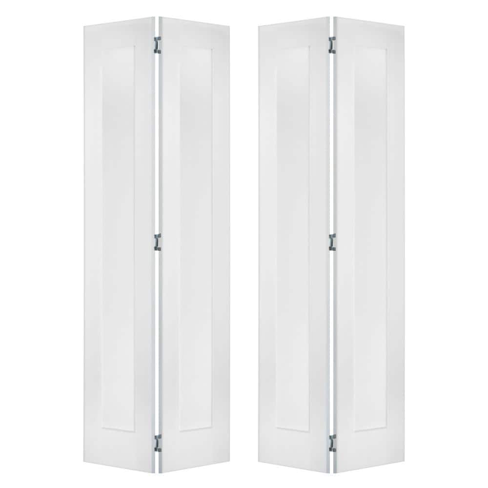 Krosswood Doors 48 in. x 80 in. Shaker 1-Panel Solid Core Primed MDF ...