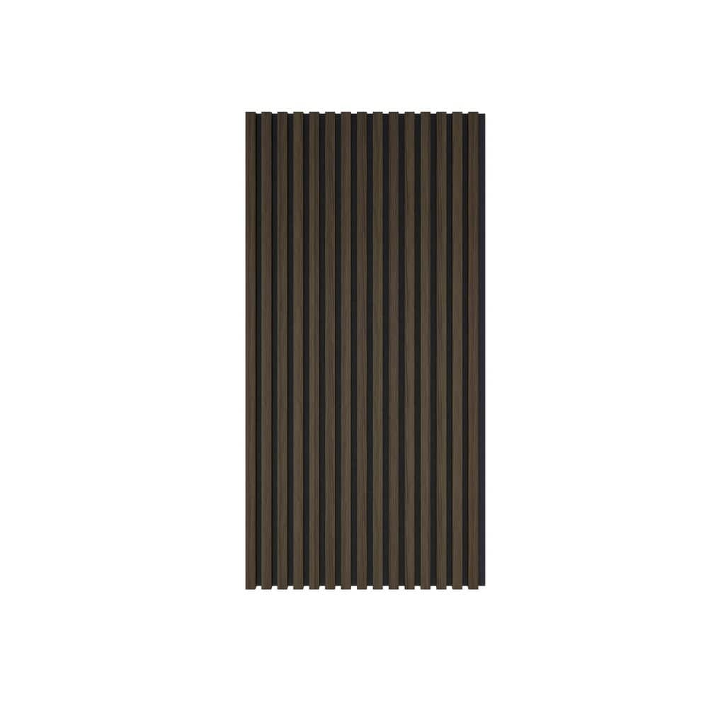 MAYEERTY Walnut Color Wood Veneer MDF Acoustic Panels 2-Piece 47 in. x ...