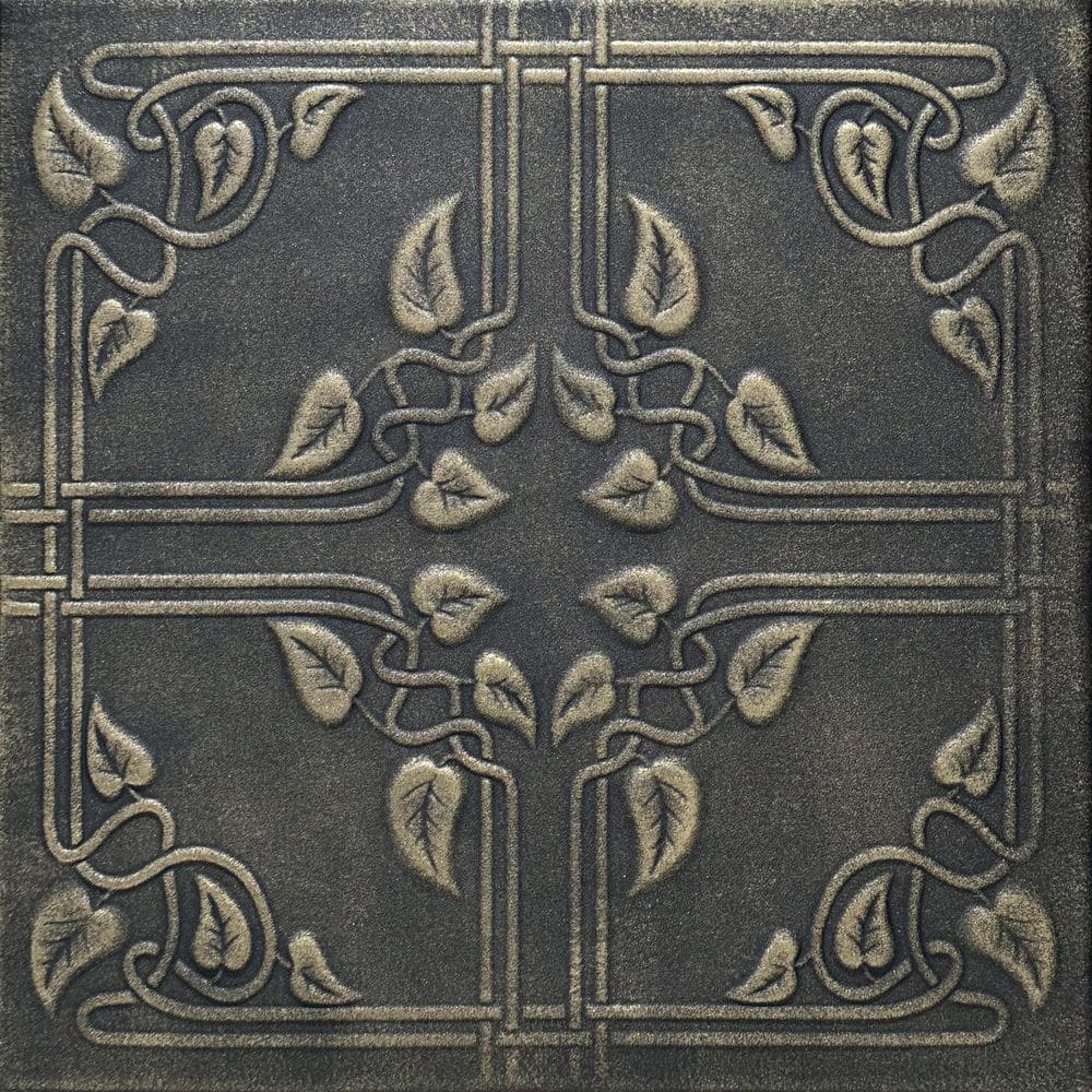 A La Maison Ceilings Ivy Leaves Black Brass 1.6 ft. x 1.6 ft ...