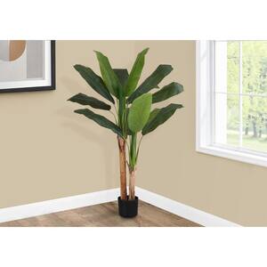 57 in. Green Artificial Palm in a Black Plastic Pot HD 9536 - The Home ...