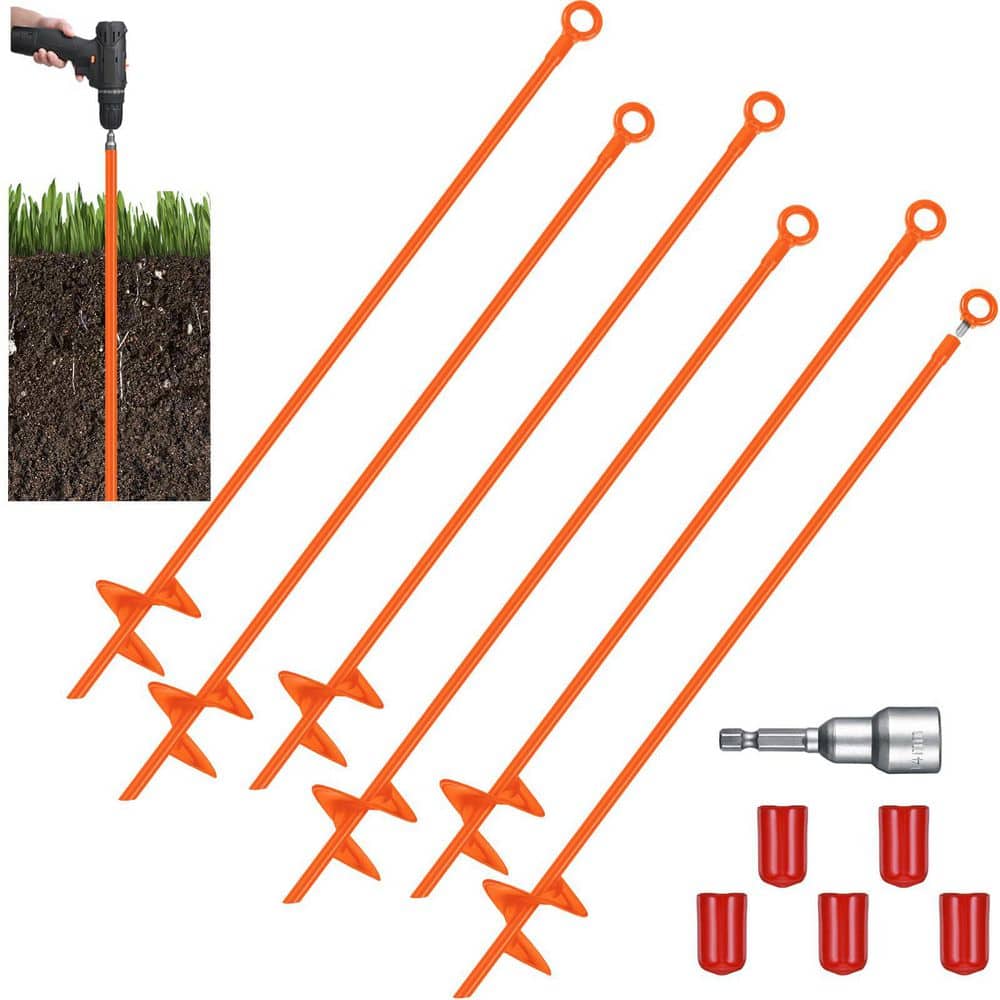 MOEPISY 30 in. Heavy Duty Ground Anchor Spiral Blade Earth Anchor Kit ...