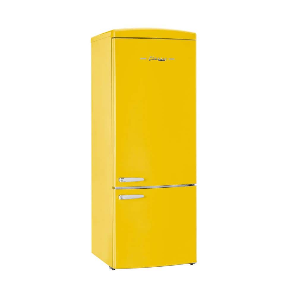 UNIQUE Classic Retro 28 in. 16.7 cu. ft. Frost Free Bottom Freezer ...